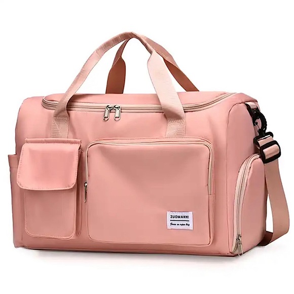 Zuomanni | Bags | Zuomanni Pink Nylon Waterproof Travel Duffle Gym Bag ...